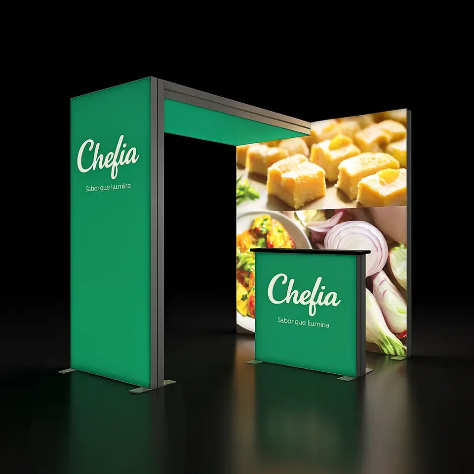 Stand LED 2x2 con Pórtico – ecotex digital